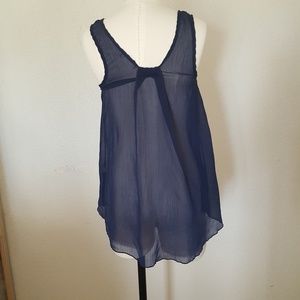 Poetry | Tops | Poetry Sheer Navy Tank Small | Poshmark